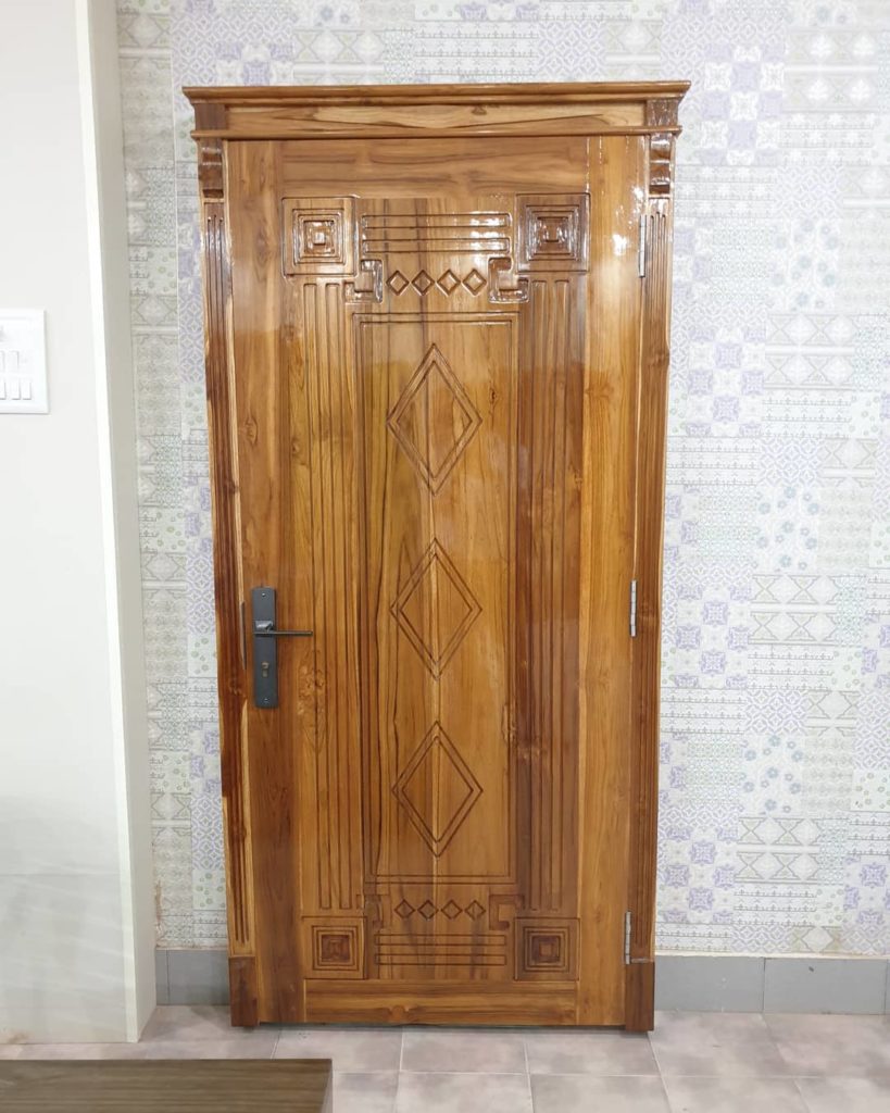 Tribal Design Teak Door – Nagaland Doors